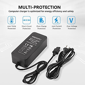 RidTianTek 53.5V 2A Charger for NIU KQi Air/KQi3/KQi3 Pro/KQi3 Max/KQi3 Sport/KQi2/KQi2 Pro, 46.8V Battery Charger for NIU Electric Scooter Accessories, Scooter Battery Power Adapter Fast Charger