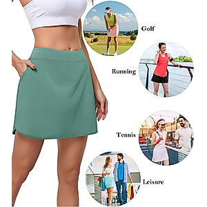 CHICHO Golf Skirts for Women with Pockets Mother Summer Skort Sun Protection Tennis Skirt Breathable Athletic Skirts Casual Housewear Swim High Waist Skorts Black Medium