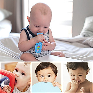 2 PCS Baby Remote Control Toy Remote Teether for Baby Teething Toys Soft Silicone Baby Teething Chew Toy for Babies Soft-Textured Teether, Baby Chew Toys Sensory Toys (2 Rmote)