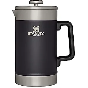 Stanley French Press 48oz with Double Vacuum Insulation, Stainless Steel Wide Mouth Coffee Press, Large Capacity, Ergonomic Handle, Dishwasher Safe
