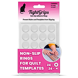 TightGrips Non-Slip Grips for Quilt Templates - 48 Pieces Total - 24 Large & 24 Small