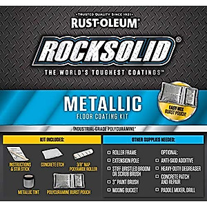 Rust-Oleum 299743 Rocksolid Metallic Garage Floor Coating, 2 Count (Pack of 1), Gunmetal
