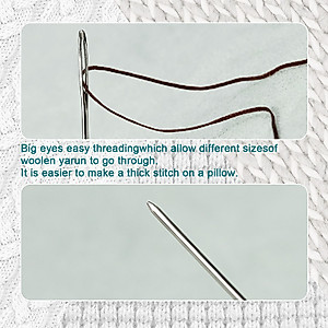 FIVEIZERO 80/40 PCS Large-Eye Blunt Needles,8 Sizes Stainless Steel Yarn Knitting Needles,Sewing Needles,Crafting Knitting Weaving Stringing Needleswith Threaders for Finishing Off Crochet Projects CJ