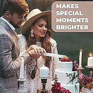 Orblue Wedding Cake Knife and Server Set - Premium, Beautifully Engraved Cutting Set - Elegant Keepsake for Newlyweds Silver