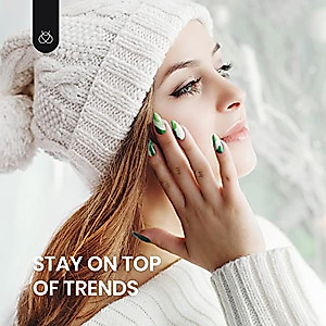 Beetles Green Gel Nail Polish Kit - Olive Green Avocado Gel Polish Set Gel Nail Kit Navy Blue Dark Blue Turquoise Soak Off Nail UV Lamp Nail Gel Kit Nail Art Gifts Box