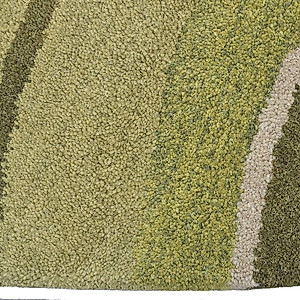 Hand Tufted Wool ECO-Friendly Area Rugs - 8'x8', Round Shape, Green, Abstract Modern Design, High Pile Thick Handmade Anti Skid Area Rugs for Living Room, Bed Room (K00672)