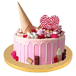 MAHIONG 10 Pack 12 Inch Round Cake Drums, Reusable 1/2 Inch Thickness Gold Cake Boards Circles with Professional Smooth Straight Edges, Round Cake Circles Cake Base for Display Cake Baking Supplies