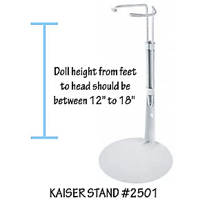 Kaiser Doll Stand 2501 - White Doll Stand for 12" to 18" Fashion Dolls and Action Figures