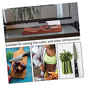 1pc Ebony Holder Storage Rack Desk Top Organizer Shelf Block Organizer Tray Desktop Organizer Shelf Kitchen Cutter Storage Holder Cutter Shelf Home Kitchen Cutter Rack Brown GRADENEVE