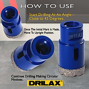 Diamond Hole Saw for Angle Grinders Masonry Concrete Granite Quartz Porcelain Ceramic Tile Hole Saw Brick 5/8"-11 Threaded Connection Heavy Duty Diamond Core Hole Saw Dry (1-1/4 inch)