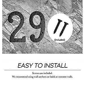 NACH House Numbers for Outside, 8 inch Black Address Numbers for House - Number 9 - Rustic Numbers for Outside with Mounting Hardware