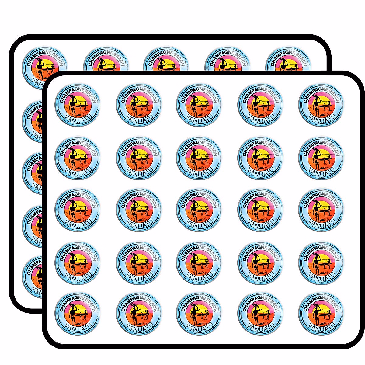 Champagne Beach Vanuatu Swim Boat Kayak Water Ski Surf Travel Sticker for Scrapbooking, Calendars, Arts, Kids DIY Crafts, Album, Bullet Journals 50 Pack