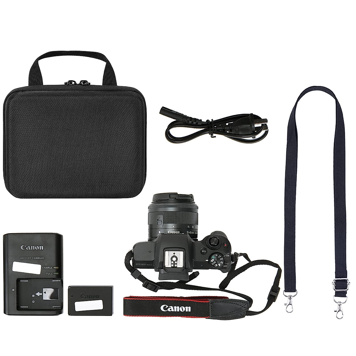 co2CREA Hard Case Replacement for Canon EOS M50 Mark II/Canon EOS M50 Mirrorless Camera Vlogging Camera Kit, Black Case