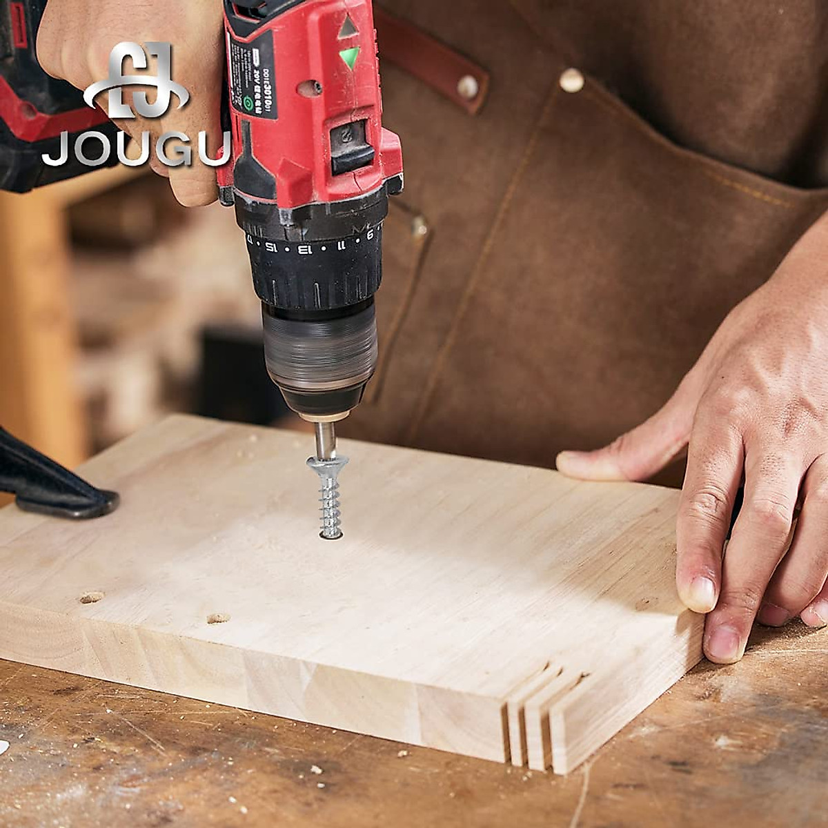 JOUGU Wood Screws #14 × 2-3/4 inch Torx Star Drive Deck Screws Flat Head M6 × 70 Countersunk T30 Self Tapping Thread Cut 100pcs Carbon Steel Galvanized, (Small Box)