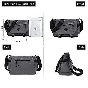 ETidy Large Nylon Crossbody Bag For Women Men Waterproof Lightweight Casual Shoulder Bookbag（Amy Green）