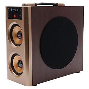 Rockville RHB70 Home Theater Compact Powered Speaker System w Bluetooth/USB/FM, Cherry Wood