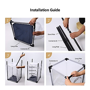 RESTCLOUD 30" Large Monarch Butterfly Habitat Cage, Outdoor Insect Mesh Cage Terrarium 16.5" x 16.5" x 30"