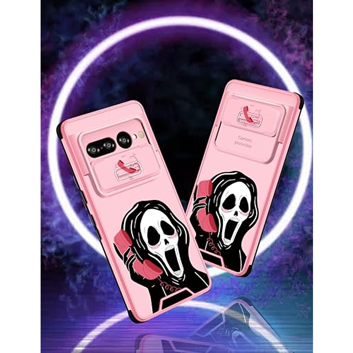 Goocrux for Google Pixel 7 Pro Case Skeleton for Women Girls Cute Skull Phone Cover Gothic Design Aesthetic with Slide Camera Cover Funny Goth Cool Cases for Pixel 7 Pro 5G 6.7 inch