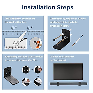 WISDING Universal Soundbar Mount Bracket Floating Wall Shelf for Samsung,JBL,Sony, LG,Bose,Roku,Polk Audio,Vizio,Roku,Onn & Other Brands Soundbar Mount Bracket, Sound Bar Wall Mount Shelf Under TV