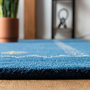 SAFAVIEH Himalaya Collection 8' Square Blue HIM583A Handmade Premium Wool Area Rug