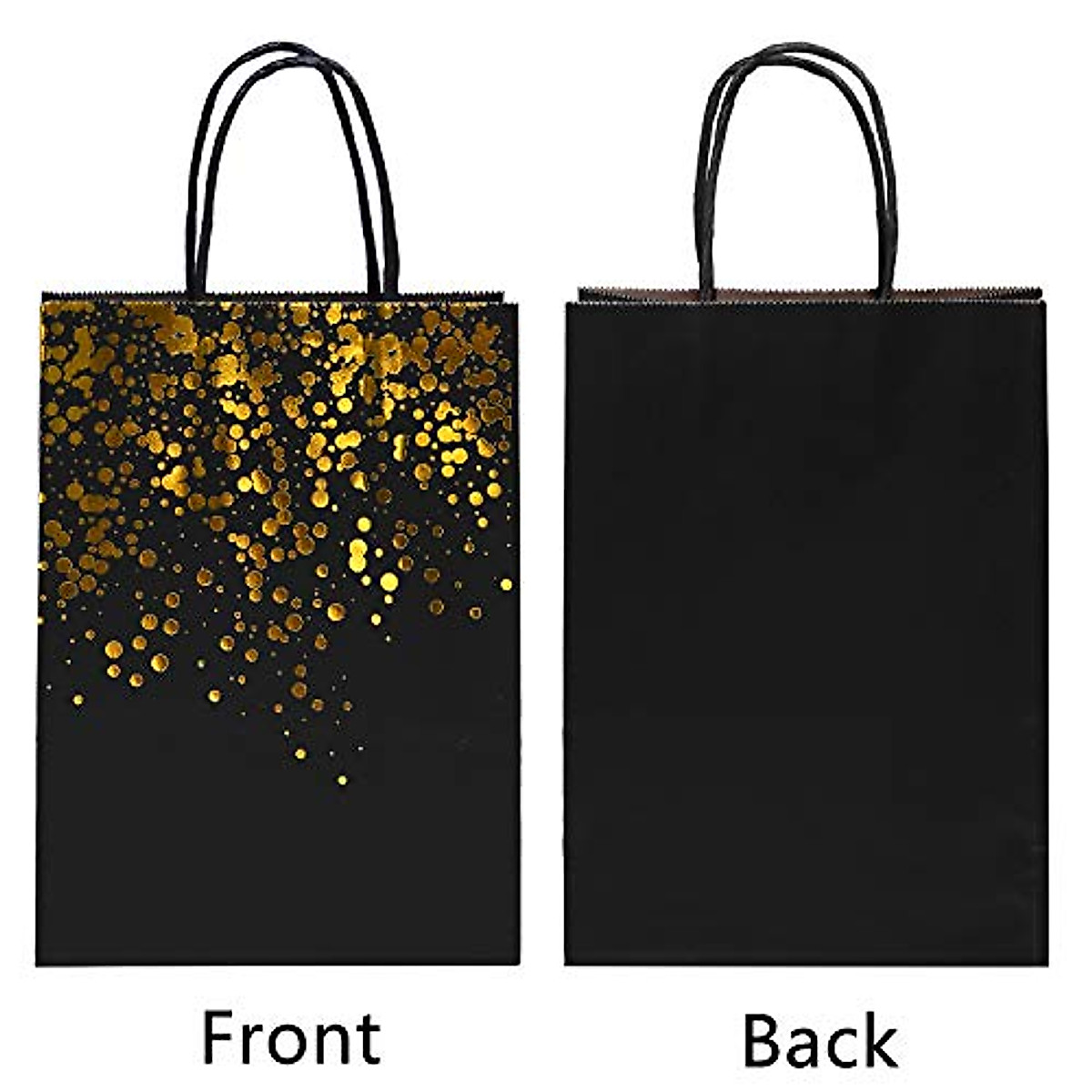 Cooraby 20 Pieces Paper Party Bags Dot Bronzing Kraft Paper Bag Hen Party Bags Bride Gift Bag with Handle for Party Favours