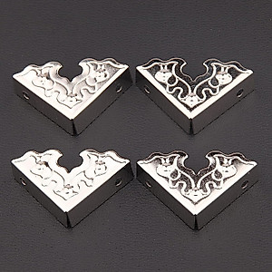 Table Corner Protection,Furniture Corner Guard,24 Pcs Desk Edge Safety Bumpers Iron Edge Cover Antique Furniture Corner Edge Guards,Jewelry Boxe