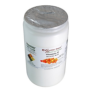 Essential Depot Ascorbic Acid Powder - Vitamin C - 2.2 lbs - 1 KG - USP - Safety Sealed HDPE Container with resealable Cap