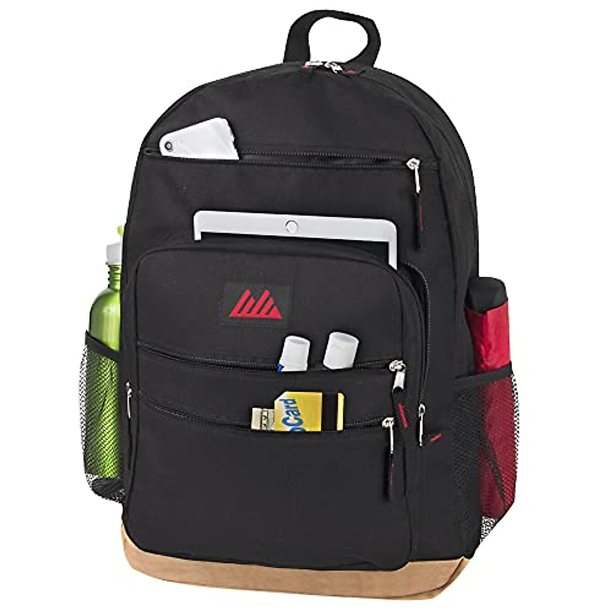 Multipocket Laptop Backpack for Men, Women – Vinyl Bottom Laptop Backpack with Pockets for College, Travel, Work (Black)