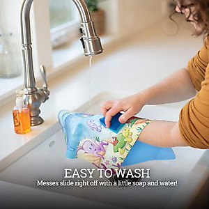 Klean Kids [2 Pack] Silicone Placemats for Toddlers (Mermaid and Princess) - Non Slip 2-Pack with Travel Bag - Princess & Mermaid - Baby Placemats That Stick to Table for Baby