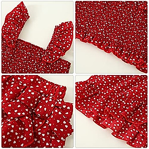 CARETOO Girl's 2 Piece Outfit Sleeveless Tops+ Ruffle Bow Skirt Sets Toddler To Big Girls Kid Clothes Set 4-14 Years Old (Red,8-9 Years)