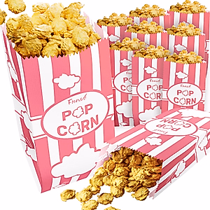 CUSINIUM 1oz Pink Paper Popcorn Bags (100-pack) - Carnival Theme - Customizable