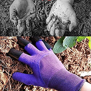 Famoy Claw Gardening Gloves, Garden Claw Glove for Women Gift (Purple 1 Pair)