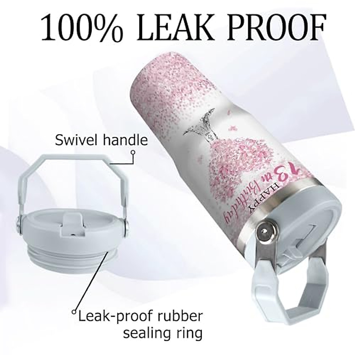 13 Year Old Girl Birthday Gift Ideas 40oz Tumbler Birthday Gift for 13 Year Old Girl, 13th Birthday Gifts for Girls, Birthdays Gifts for 13 Year Old Girls, Stainless Steel Cup with Handle & Straw