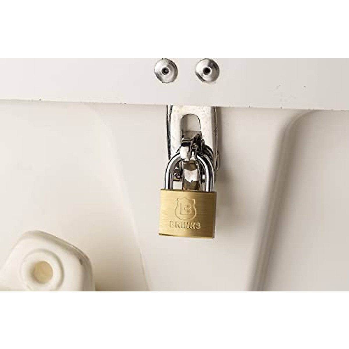 BRINKS - 40mm Solid Brass Keyed Padlock with 7/8” Shackle Clearance - Chrome Plated With Hardened Steel Shackle