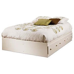 South Shore Summer Breeze Mates Bed with 3 Drawers, Full 54-inch, White Wash