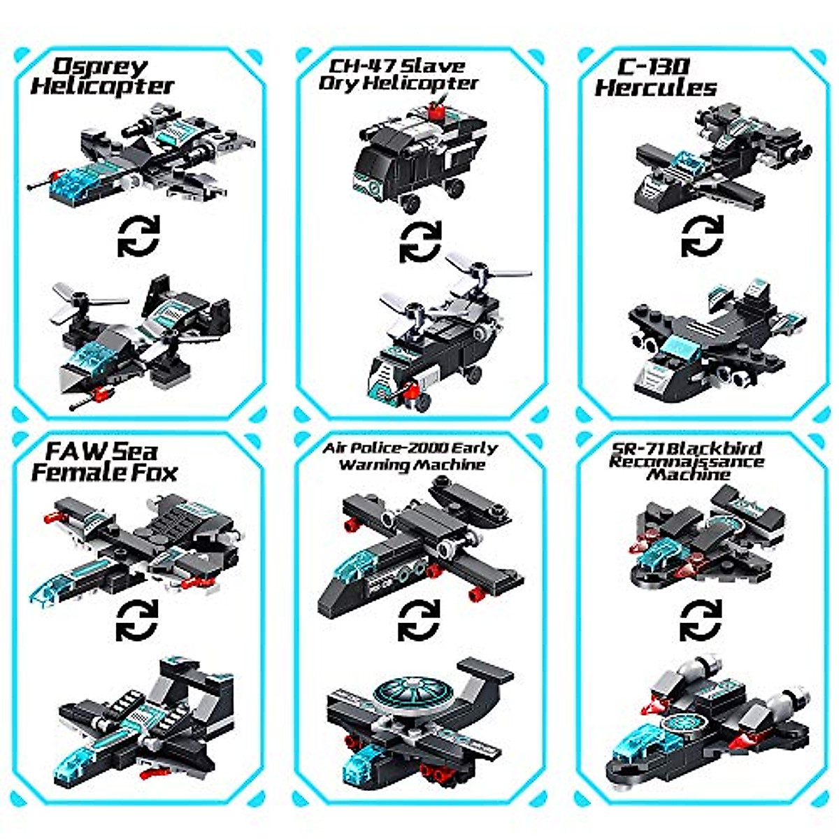 VATOS STEM Robot Building Toys, 577 PCS Construction Toys 25-in-1 STEM Toys for 6 Year Old Boys Creative Building Bricks Engineering Vehicles Blocks Kit for Kids Age 6 7 8 9 10 11 Year Old