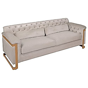 Safavieh Kent Collection Lethbridge White Tufted Velvet Sofa