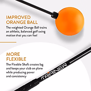 Orange Whip Golf Swing Trainer Aid, Patented Counterbalanced Golf Swing Aid, Made in The USA, 47"
