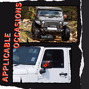 Sabary 2 Pcs Wave Stickers Wave Sign Decal Compatible with SUV Off Road Vehicle for Automobile Hand Stickers Car Decoration for Rearview Mirror Left Right(Red)