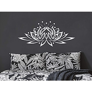 Lotus Flower Wall Decal. Yoga Studio Wall Decor. Bohemian Vinyl Sticker. Mandala Decals. Namaste Bedroom Wall Decor С813