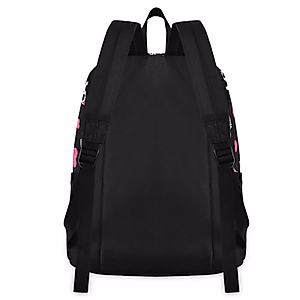 MNSRUU Student Backpack for School Pink Hearts and Skulls Laptop Backpack Aesthetic School Bookbags Casual Daypack Backpack Fits 15.6 Inch Laptop