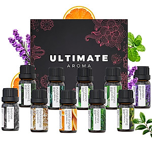Essential Oils by Ultimate Aroma 100% Pure Therapeutic Grade Oils kit- Top Aromatherapy Oils Gift Set- Each Bottle 10ML