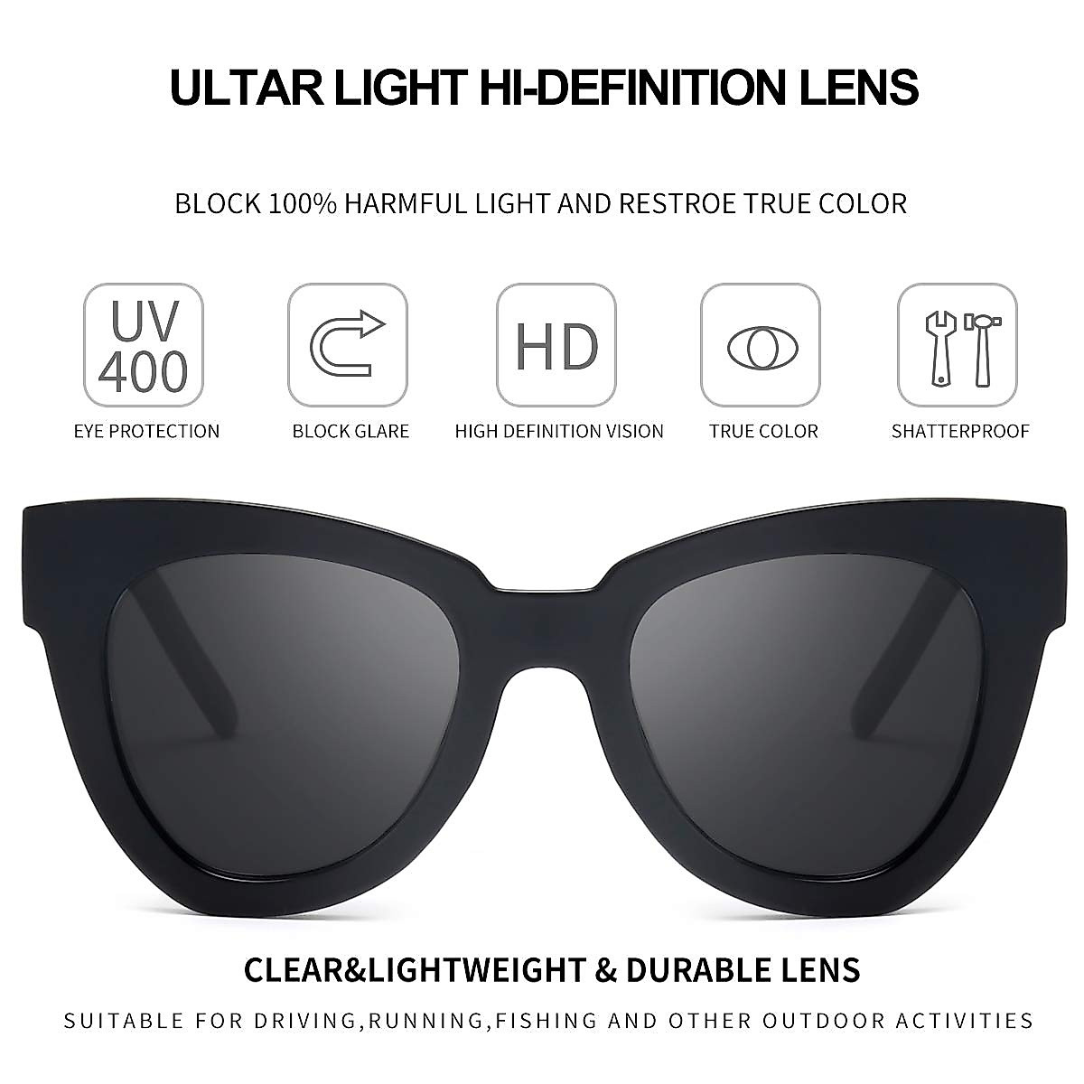 Dollger 2PCS Retro Cat Eye Sunglasses for Women Men Vintage Square Fashion Cateye Tortoise Sunglasses Leopard+BLACK