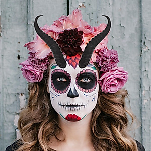 Beaupretty Goth Accessories Sheep Costume Horns Artificial Horns Halloween Sheep Antlers DIY Horns Plastic Cosplay Party Supplies for Women Men Black Halloween Headband Womens Headbands