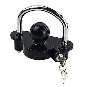 TOPTOW 63507 Trailer/RV Coupler Hitch Lock, Universal Fits for 1-7/8", 2" & 2-5/16" Couplers, Tow Ball Style