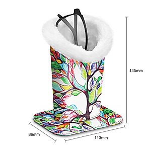 Fintie Plush Lined Eyeglasses Holder with Magnetic Base- Premium Vegan Leather Glasses Stand Case, Love Tree