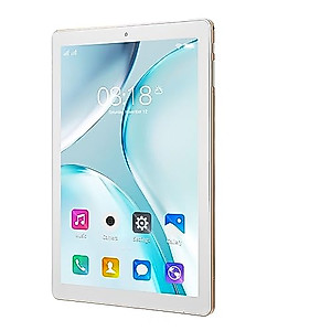 Airshi Office Tablet, Dual Camera 2 Card Slots HD Tablet US Plug 100-240V for Home (Gold)