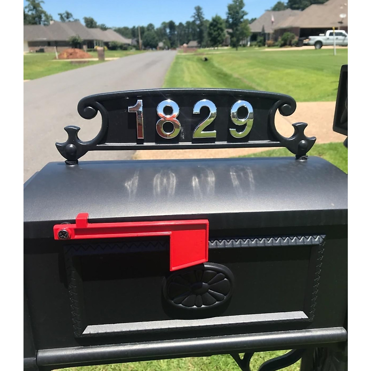 HopeWan Mailbox Numbers Self Adhesive, 2 Inch House Door Number Stickers for Apartment Office Room Address Sign, Silver Shiny, Chrome Plated, Pack of 1 Set, 10 Pcs.