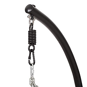 Christopher Knight Home Allegra Outdoor Hanging Chair with Stand, Light Brown + Tan + Black