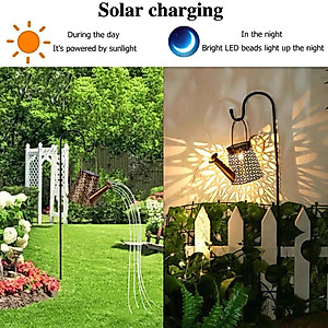 B-Best Solar Lights Outdoor Garden Decorations,Watering Can Landscape Light Large Hanging Lantern ,Outside Waterproof Patio Decor Perfect Gardening Gift